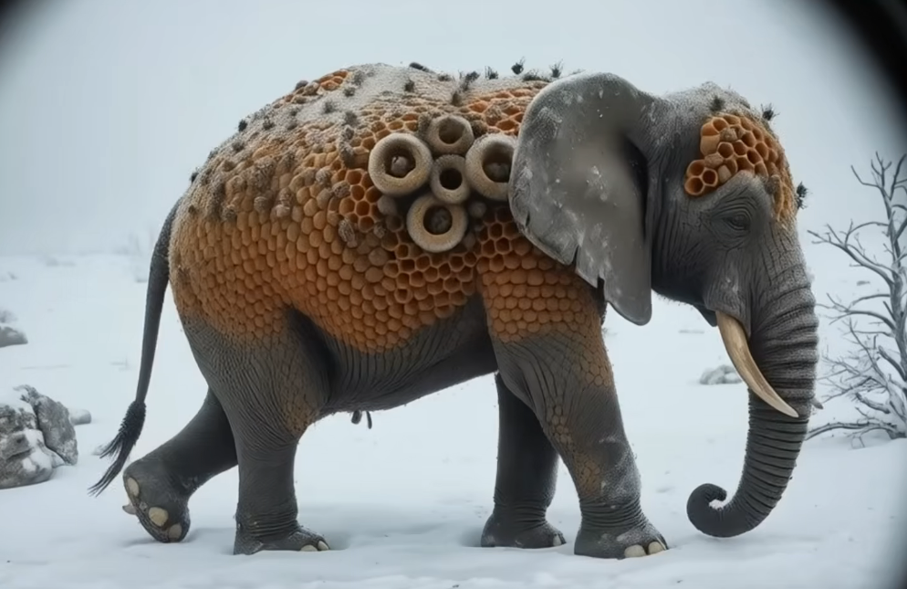 Covered in thousands of painful barnacles, the elephant stood in silent ...